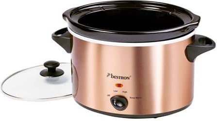 Bestron Slowcooker ASC450CO 225 W 4, 5 L roestvrij staal koperkleurig ...