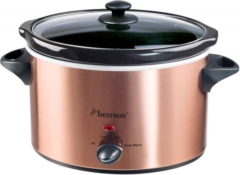 Bestron Slowcooker ASC450CO 225 W 4, 5 L roestvrij staal koperkleurig ...